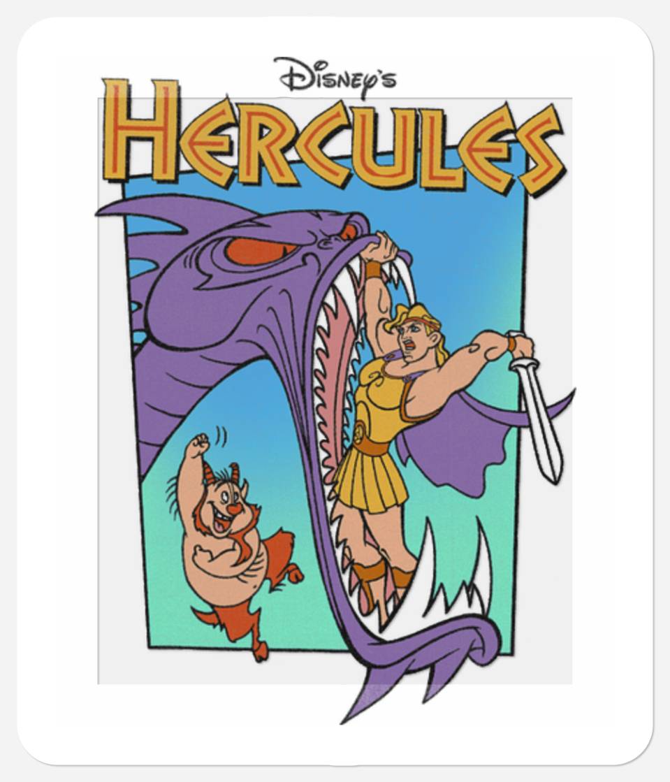 Disney Hercules Hydra Battle Retro Classic Movie Poster Stickers | ID ...