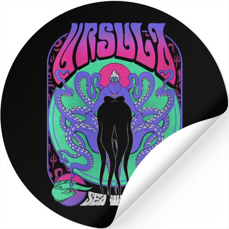 Disneys Villains Ursula Sea Witch Seventies Retro Poster Stickers | ID ...