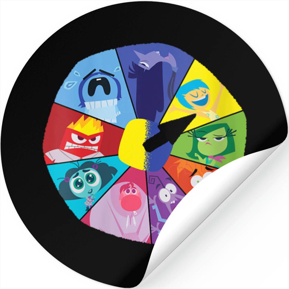 Womens Disney And s Inside Out 2 Emotions Wheel Mood Clock Stickers ...