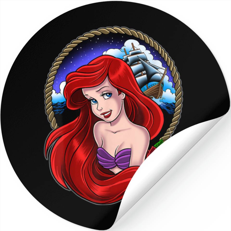 Disney The Little Mermaid Ariel Sailor Framed Tattoo Stickers | ID ...