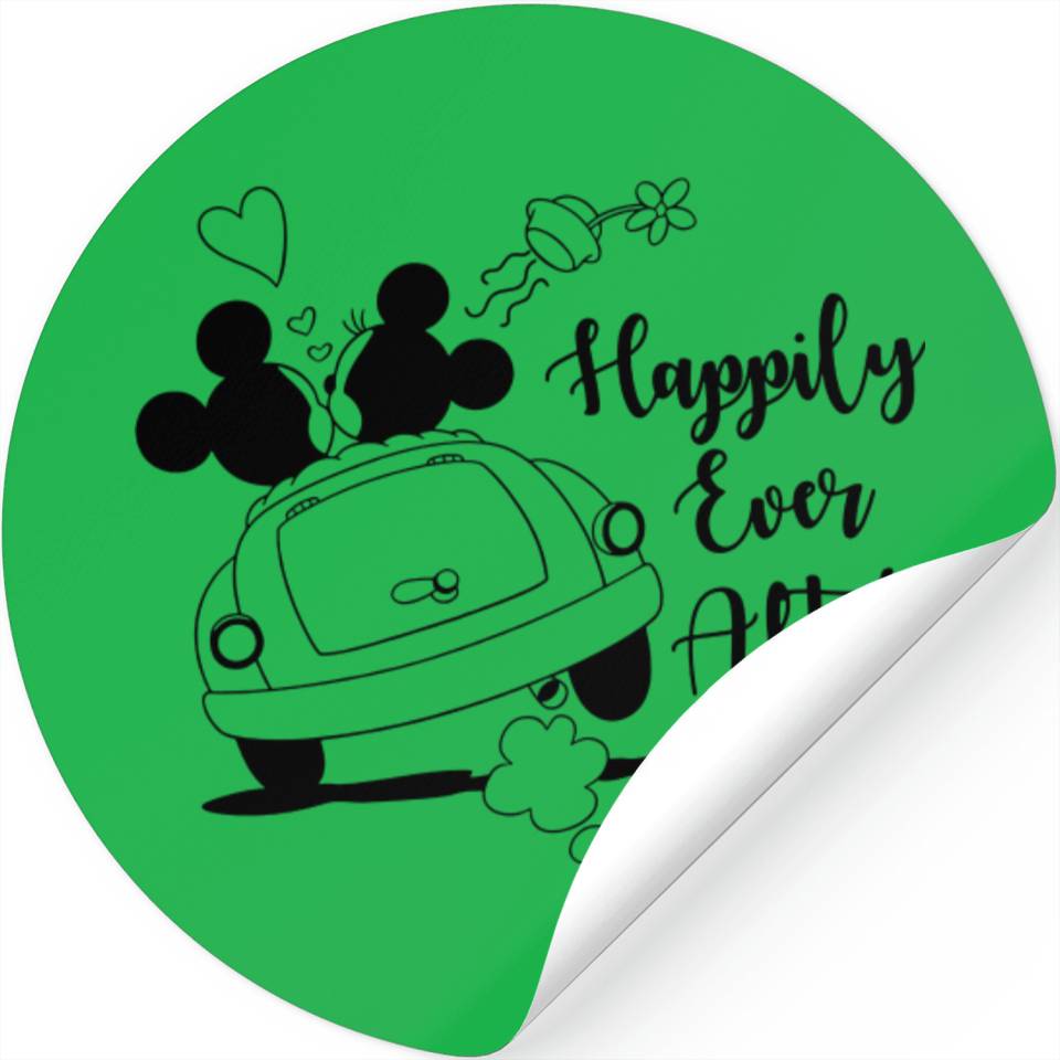 Happily Ever After Disney Stickers, Just Married Mickey and Minnie ...