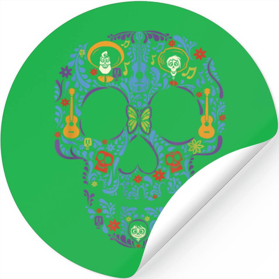 Disneyss Pixars Coco Classic Day Of The Dead Skull Chest Logo Stickers ...