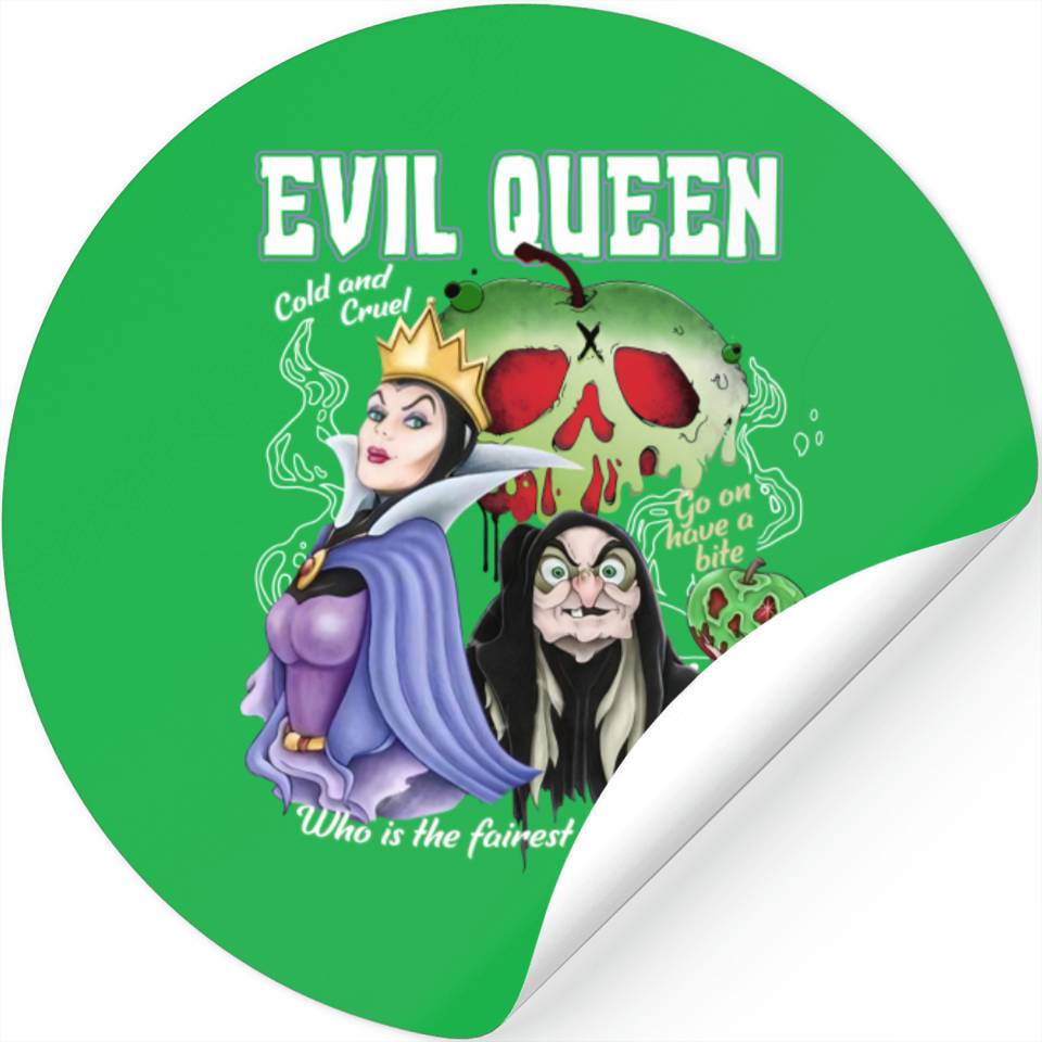 Vintage Retro Disney Villains The Evil Queen Stickers, Disney Princess ...
