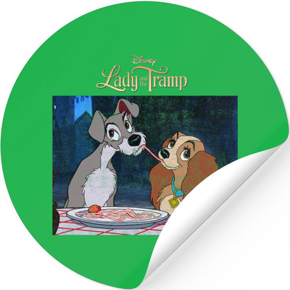 Disney Lady And The Tramp Classic Spaghetti Scene Poster Stickers | ID ...