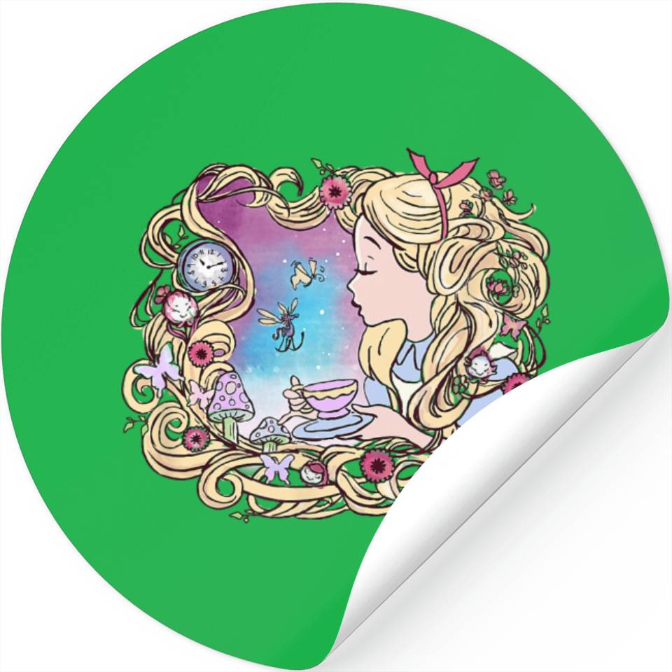 Disney Alice In Wonderland Whimsical Side Portrait Stickers | ID ...