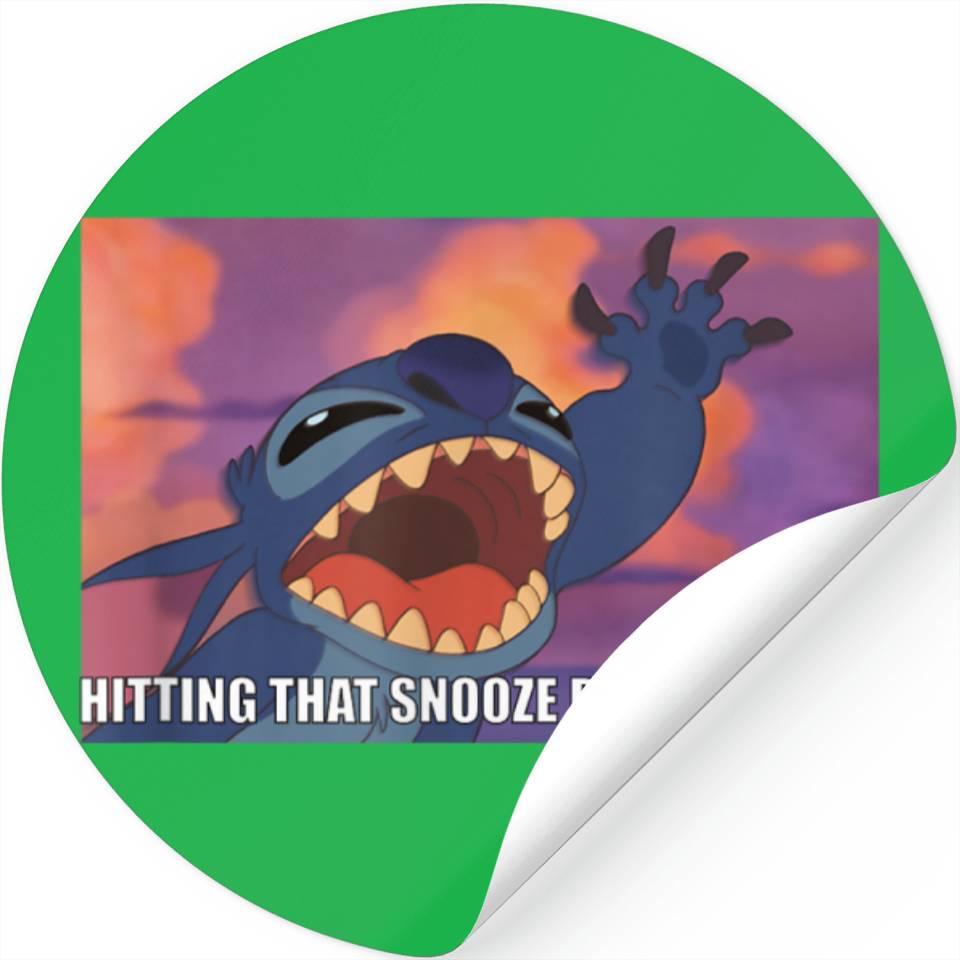 Disney Lilo Stitch Hitting That Snooze Button Like Meme Stickers | ID ...