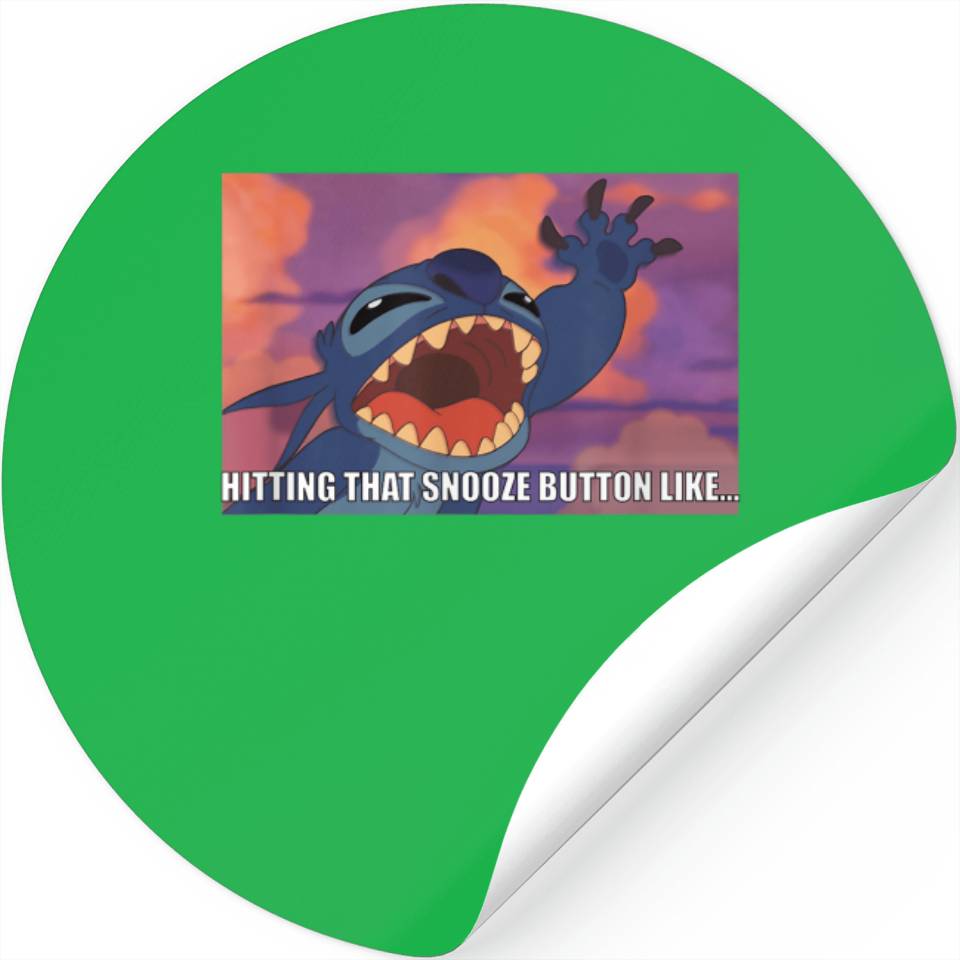 Disney Lilo Stitch Hitting That Snooze Button Li Stickers | ID 21634404 ...