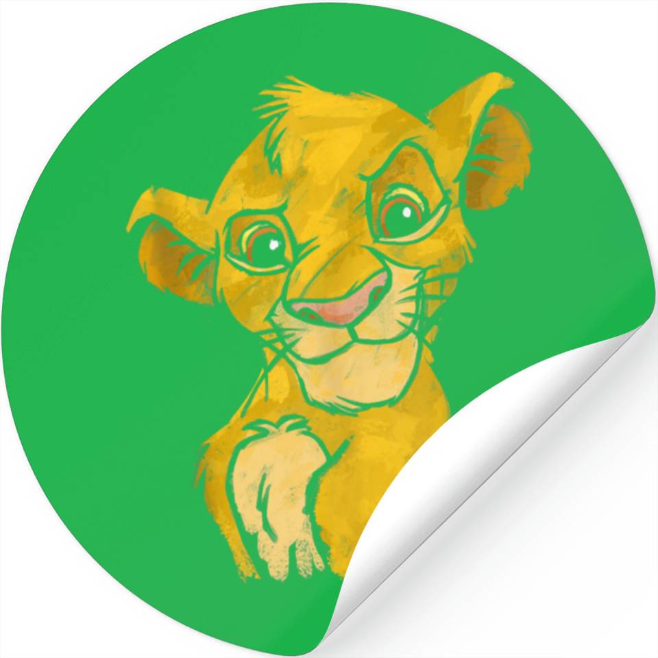 Disneyss Lion King Young Simba Smiling Portrait Sketch Stickers | ID ...