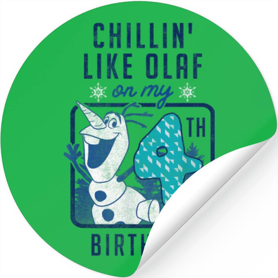 Disney Frozen Chillin Like Olaf On My 4th Birthd Stickers | ID 21760641 ...
