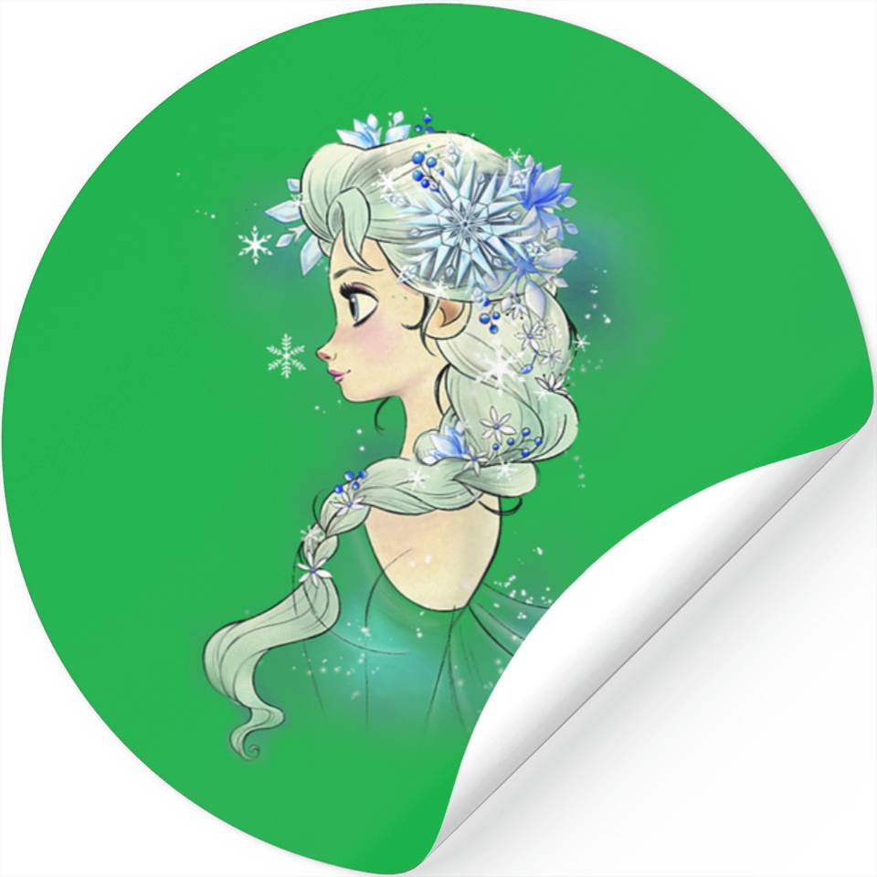 Disneyss Frozen Elsa Ice Queen Watercolor Snowflake Poster Stickers ...