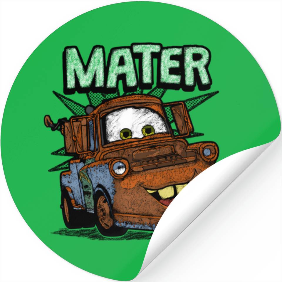 Disney Pixar Cars Vintage Tow Mater Crayon Sketch Portrait Stickers ...