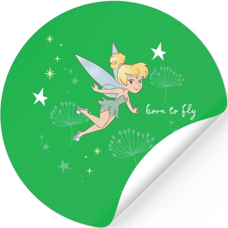 Disney Tinker Bell Born To Fly Magical Fairy Retro Big Logo Long Sleeve ...
