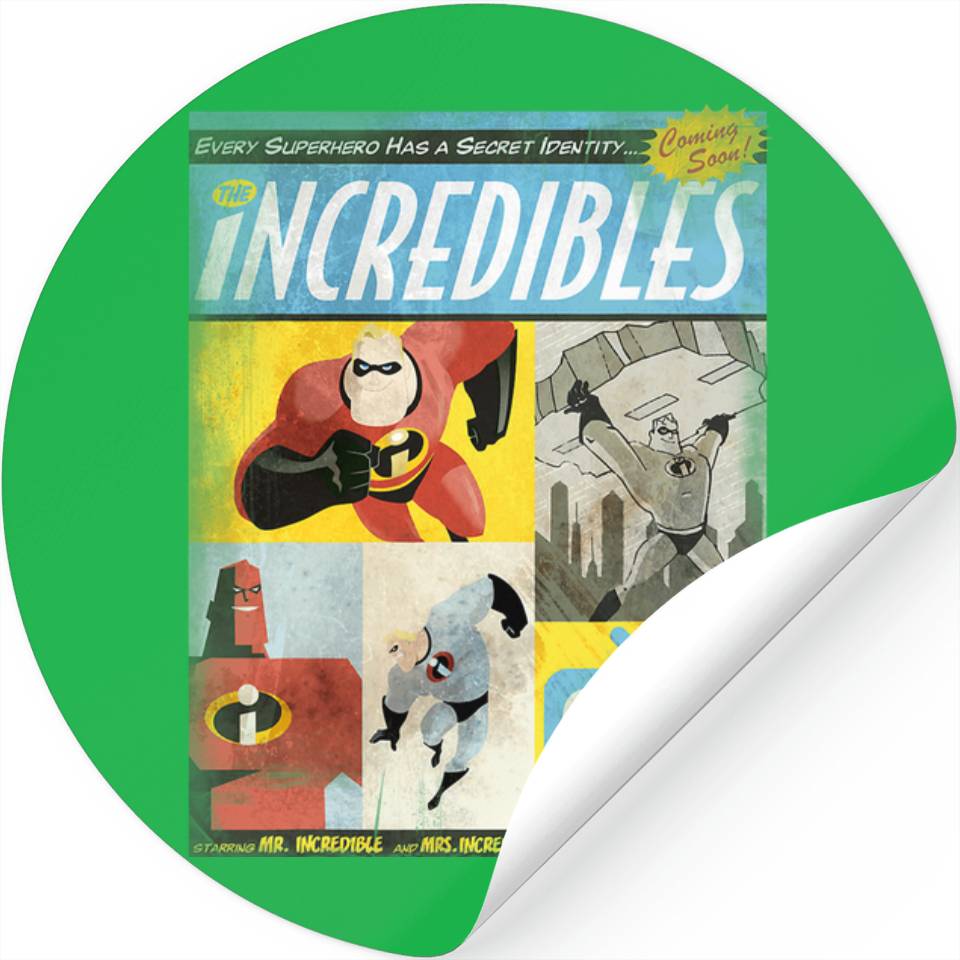 Disney Pixar The Incredibles Comic Panel Retro Vintage Stickers | ID ...