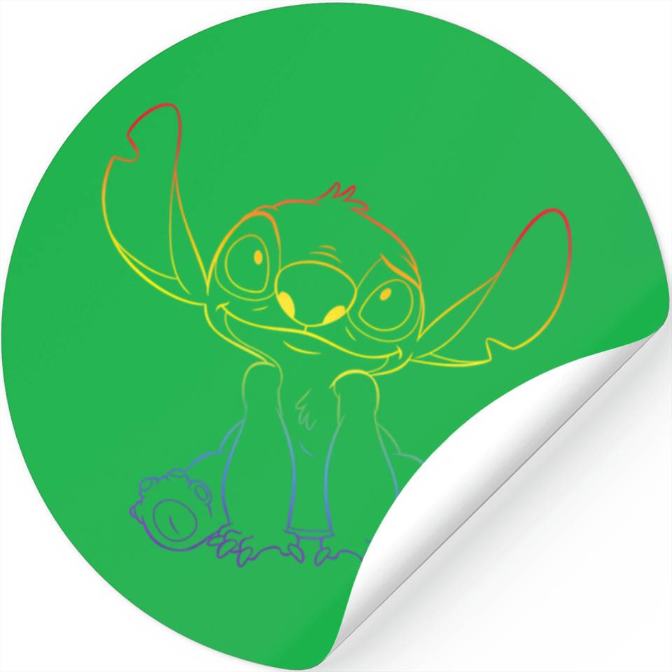 Disney Lilo Stitch Pride Stitch Sitting Outline Stickers | ID 22235662 ...