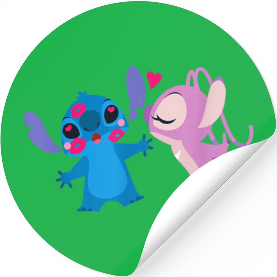 Disney Stitch and Angel Valentines Day Kisses Stickers | ID 22321400 by ...