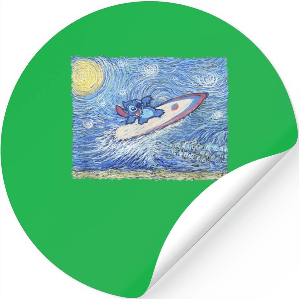 Disney Lilo Stitch Van Gogh Stitch Surf Panel 2 Stickers | ID 22872415 ...