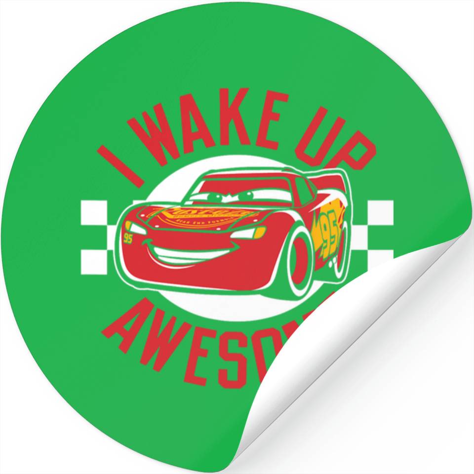 Disney Pixar Cars 3 Lightning McQueen I Wake Up Awesome Stickers | ID ...