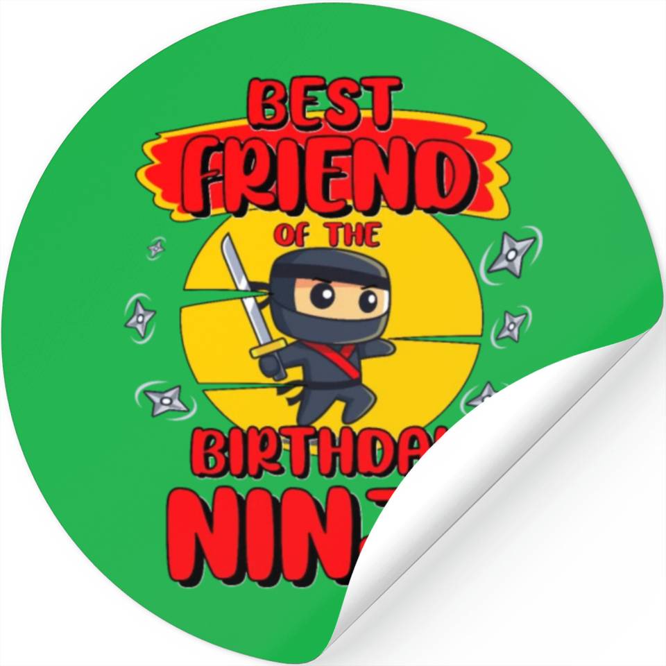 Ninja Birthday Party Friend Of The Birthday Ninja Stickers | ID ...