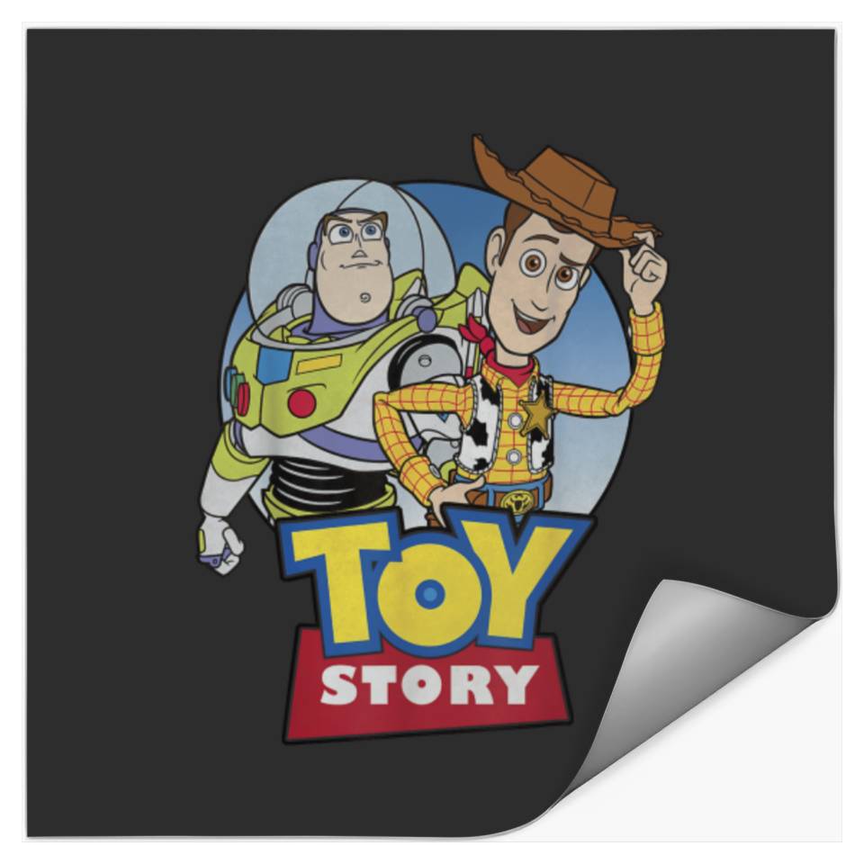 2" x 2" Black Disney Pixar Toy Story Buzz and Woody Movie Logo Stickers