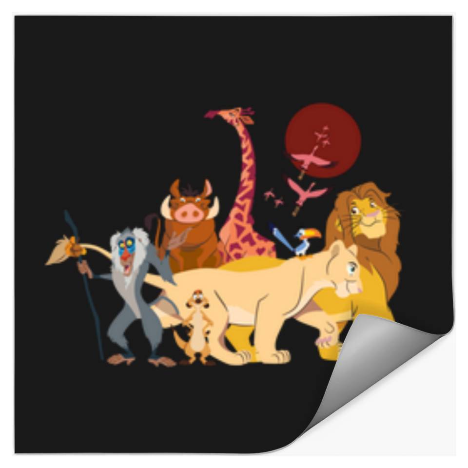 WHITE 2" x 2" Disneyss The Lion King Simba Nala Timon Pumbaa Animal ...