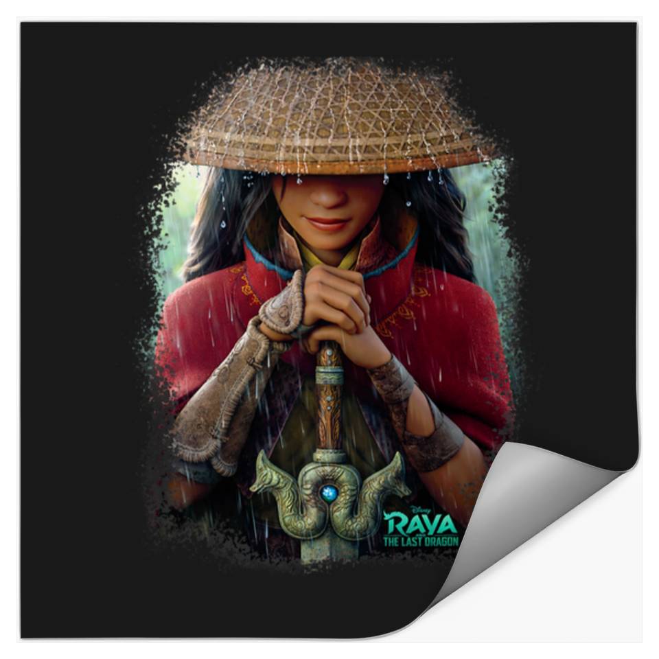 2" x 2" Black Disney Raya and the Last Dragon Warrior Stickers