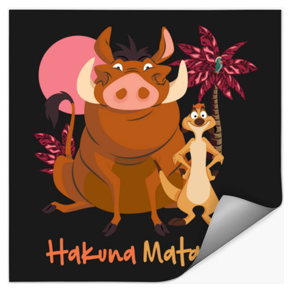 2" x 2" WHITE Disney The Lion King Timon Pumbaa Hakuna Matata Face ...